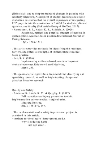 Evidence-Based Practice· Hande, K., Williams, C. T., Robbins, H..docx