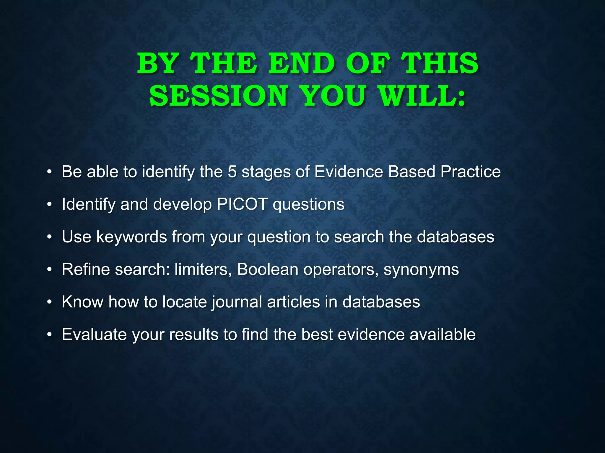 Evidence based Practice Nursing Presentation | PPTX