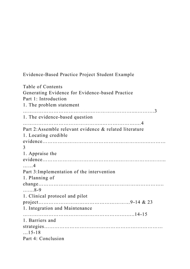 Evidence-Based Practice Project Student ExampleTab.docx