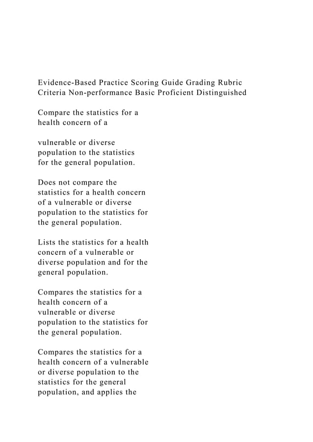 Evidence-Based Practice Scoring Guide Grading RubricCriteria.docx