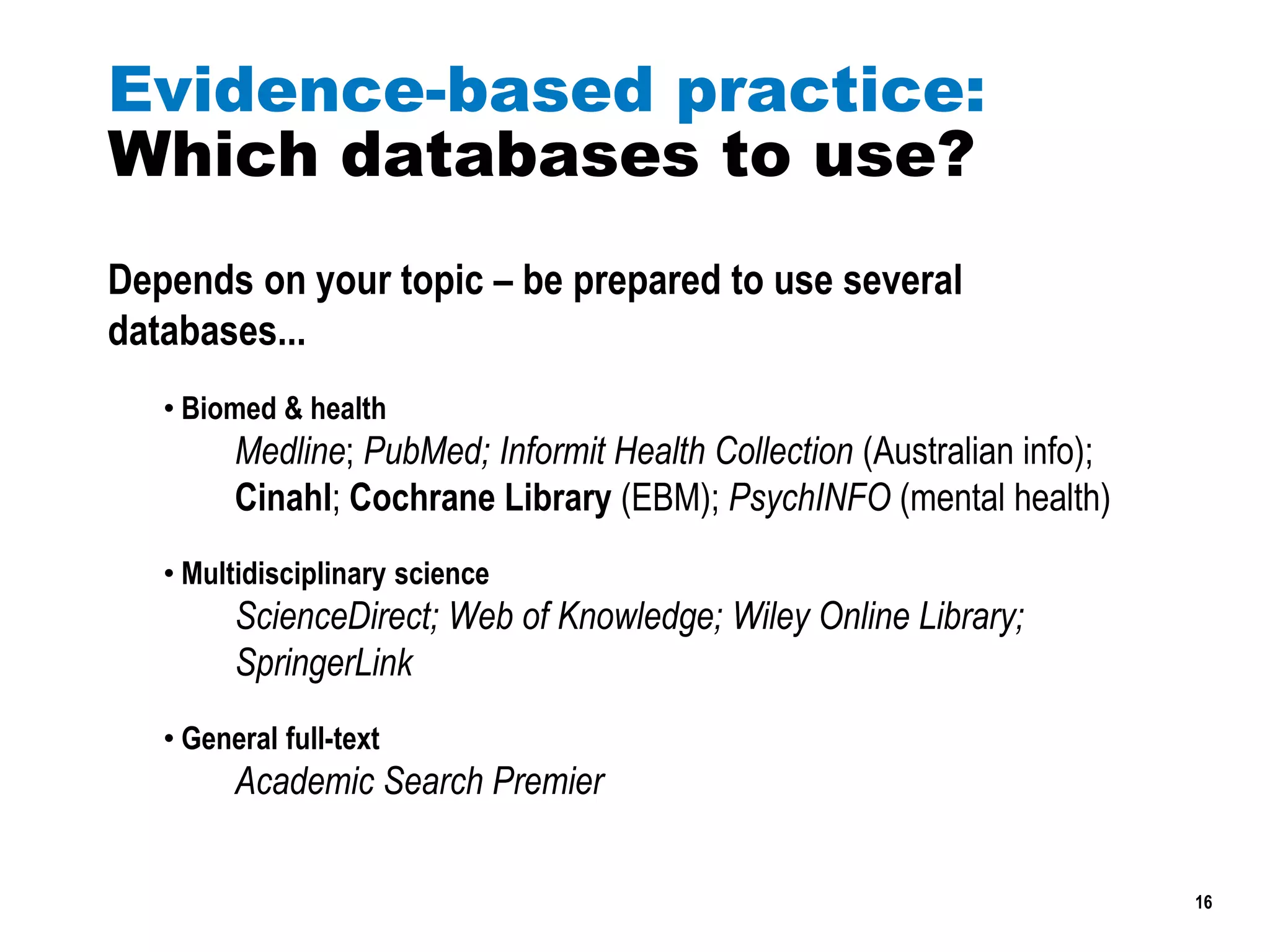 VU Library: Evidence-based practice tutorial | PPSX