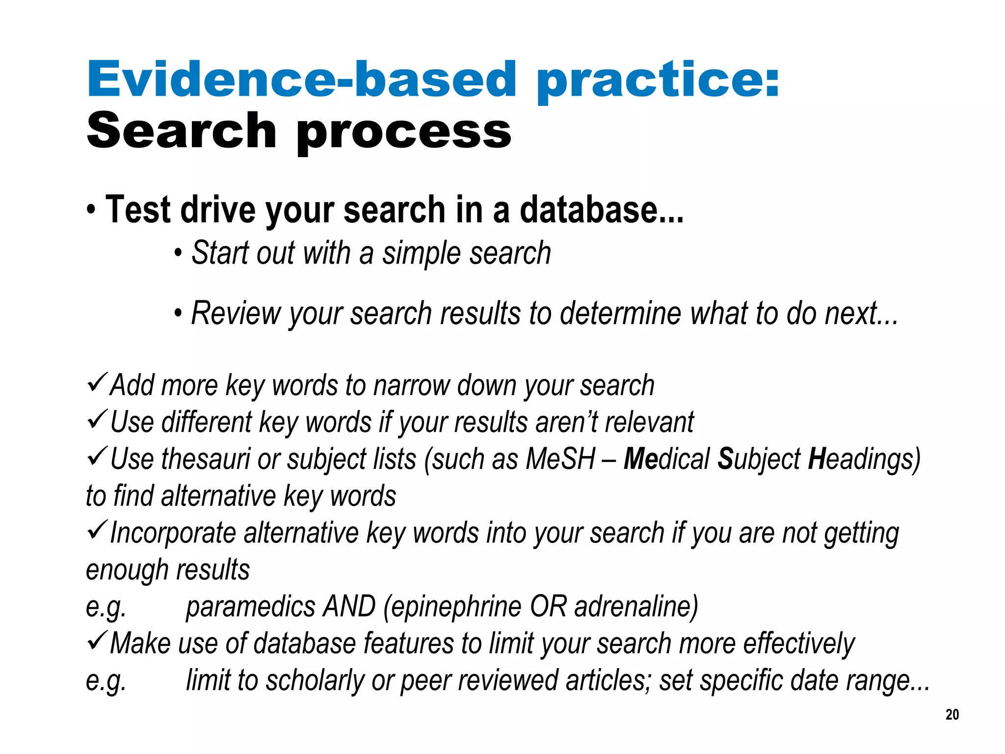 VU Library: Evidence-based practice tutorial | PPSX
