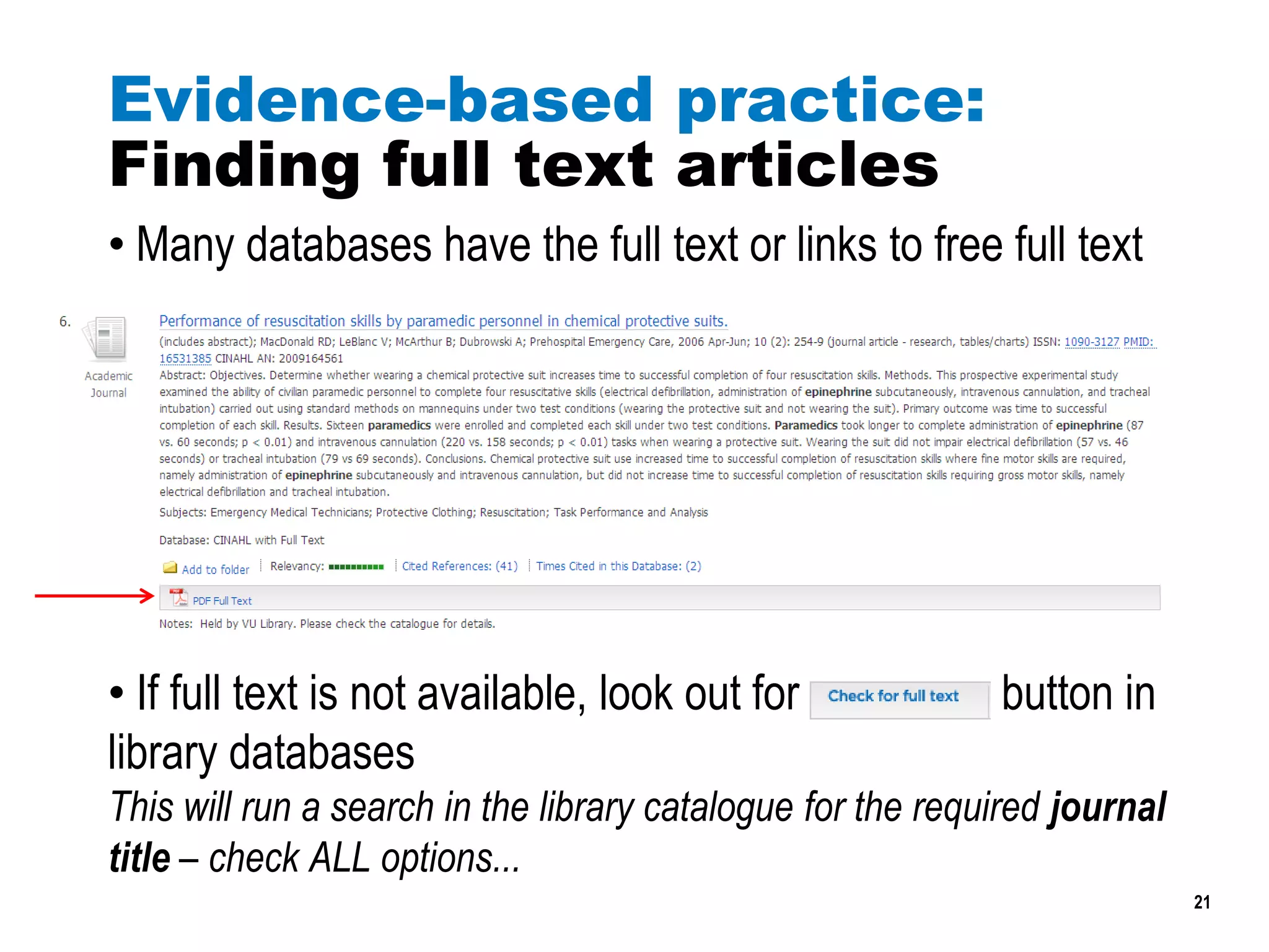 VU Library: Evidence-based practice tutorial | PPSX