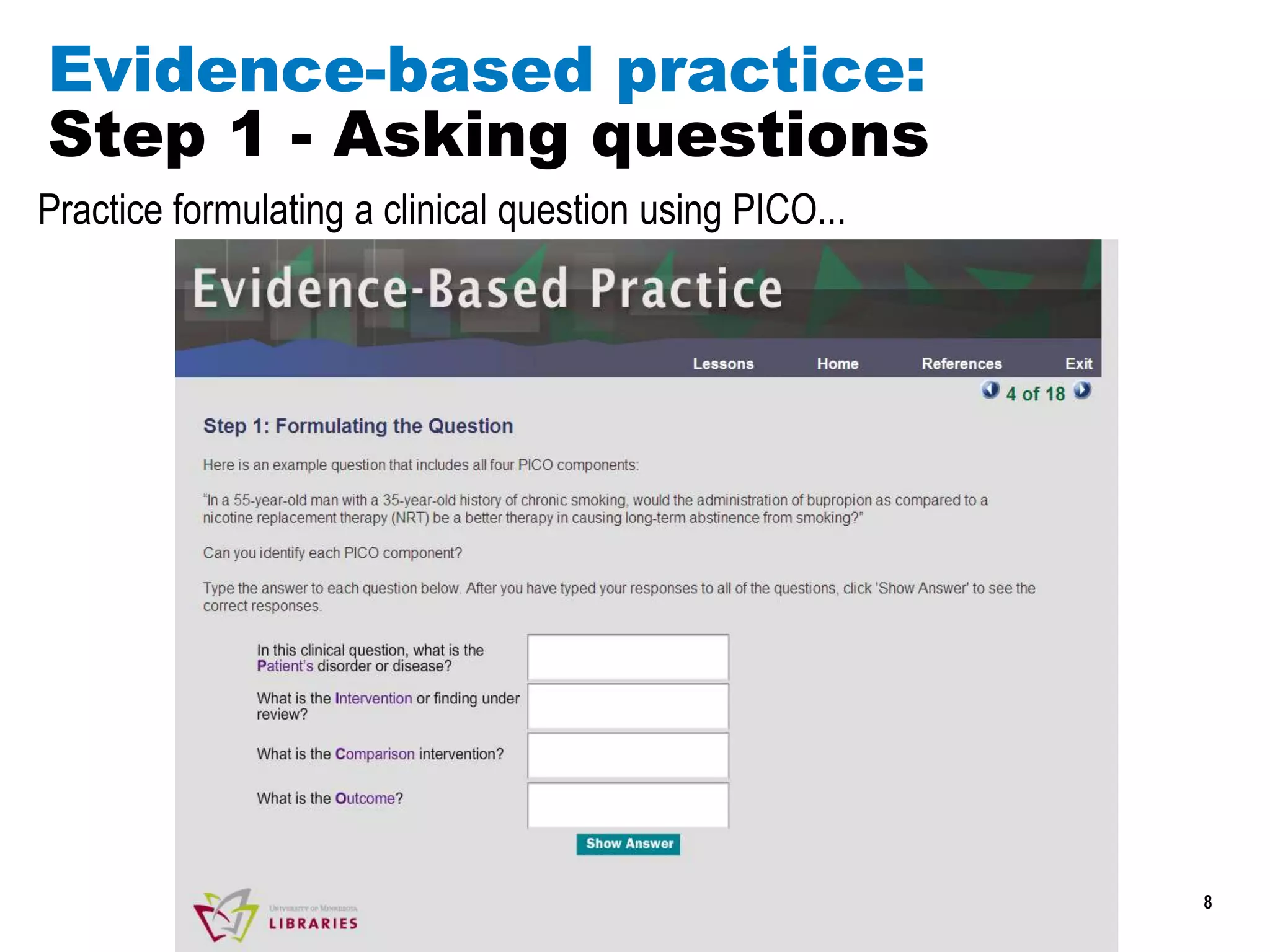 VU Library: Evidence-based practice tutorial | PPSX