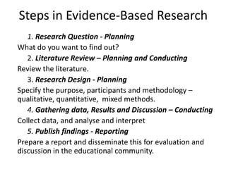 Evidence based research – a ‘fly on the | PPT