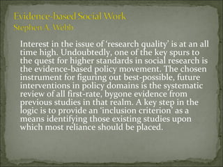 Evidence based social work | PPT