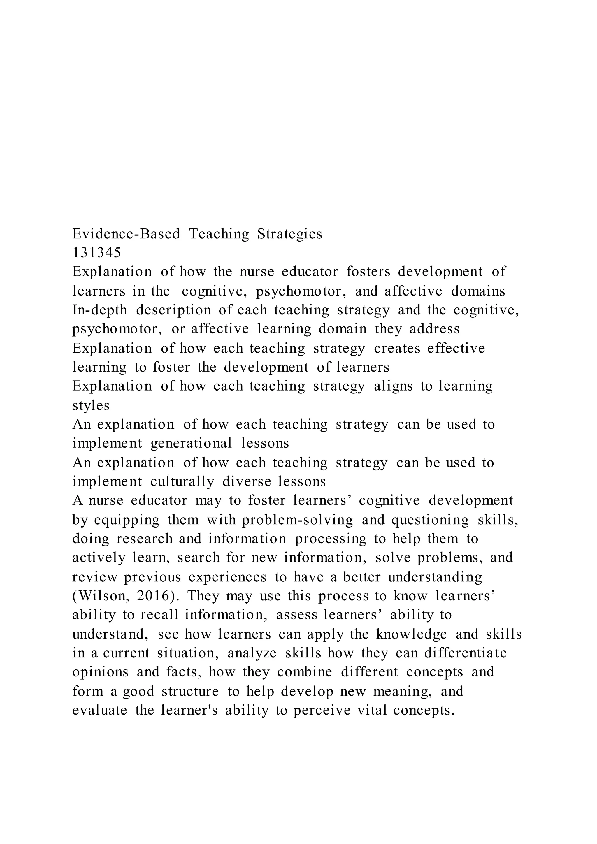 Evidence Based Teaching Strategies 131345Explanati PDF evidence-based-teaching-strategies-131345explanati-pdf