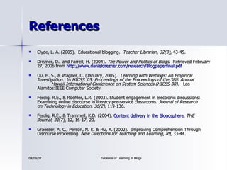 Evidence of Learning in Blogs | PPT