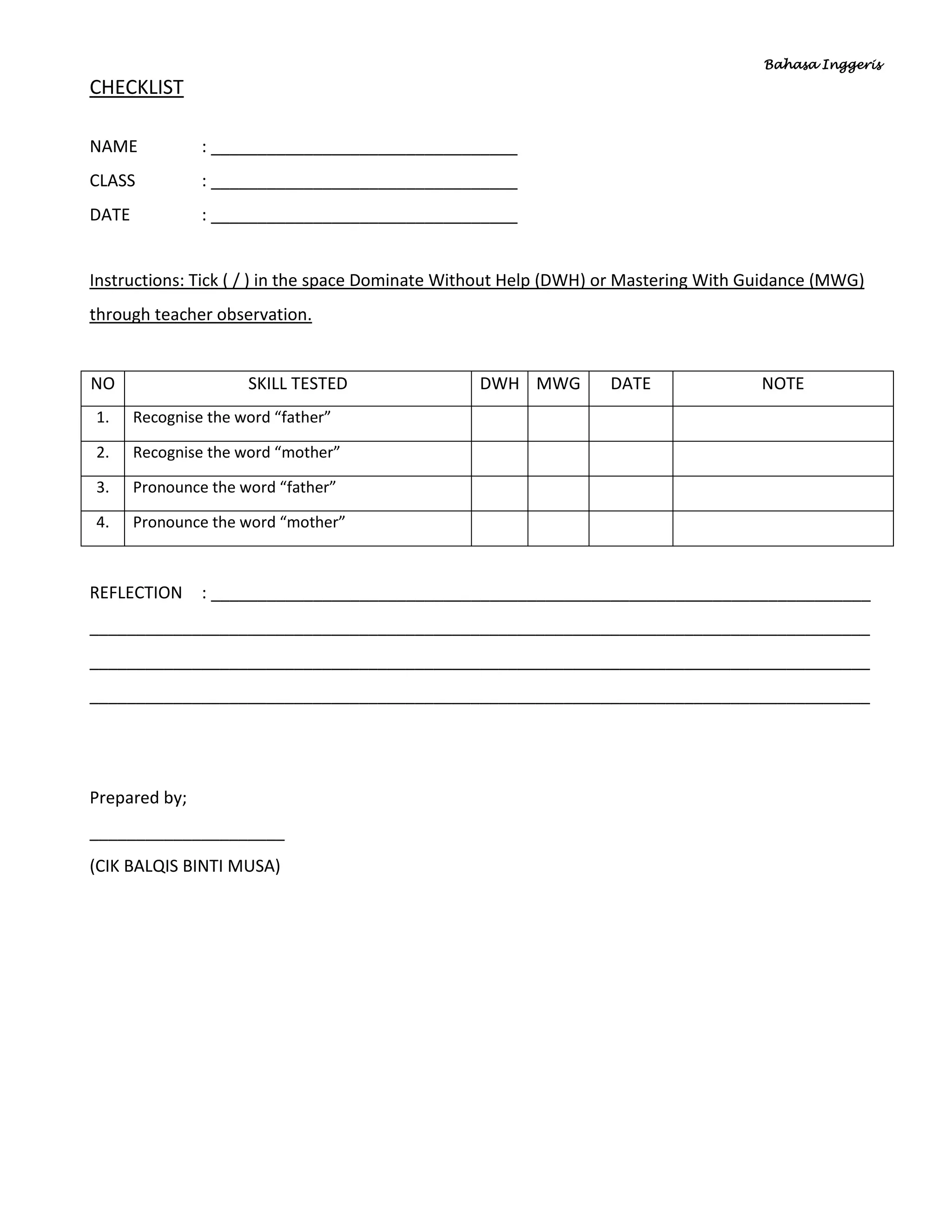 CONTOH Evidence 1 (3.1) bi | DOCX