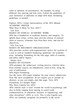 Evidence and APAThe third core writing skill of the Capella Writ | DOCX