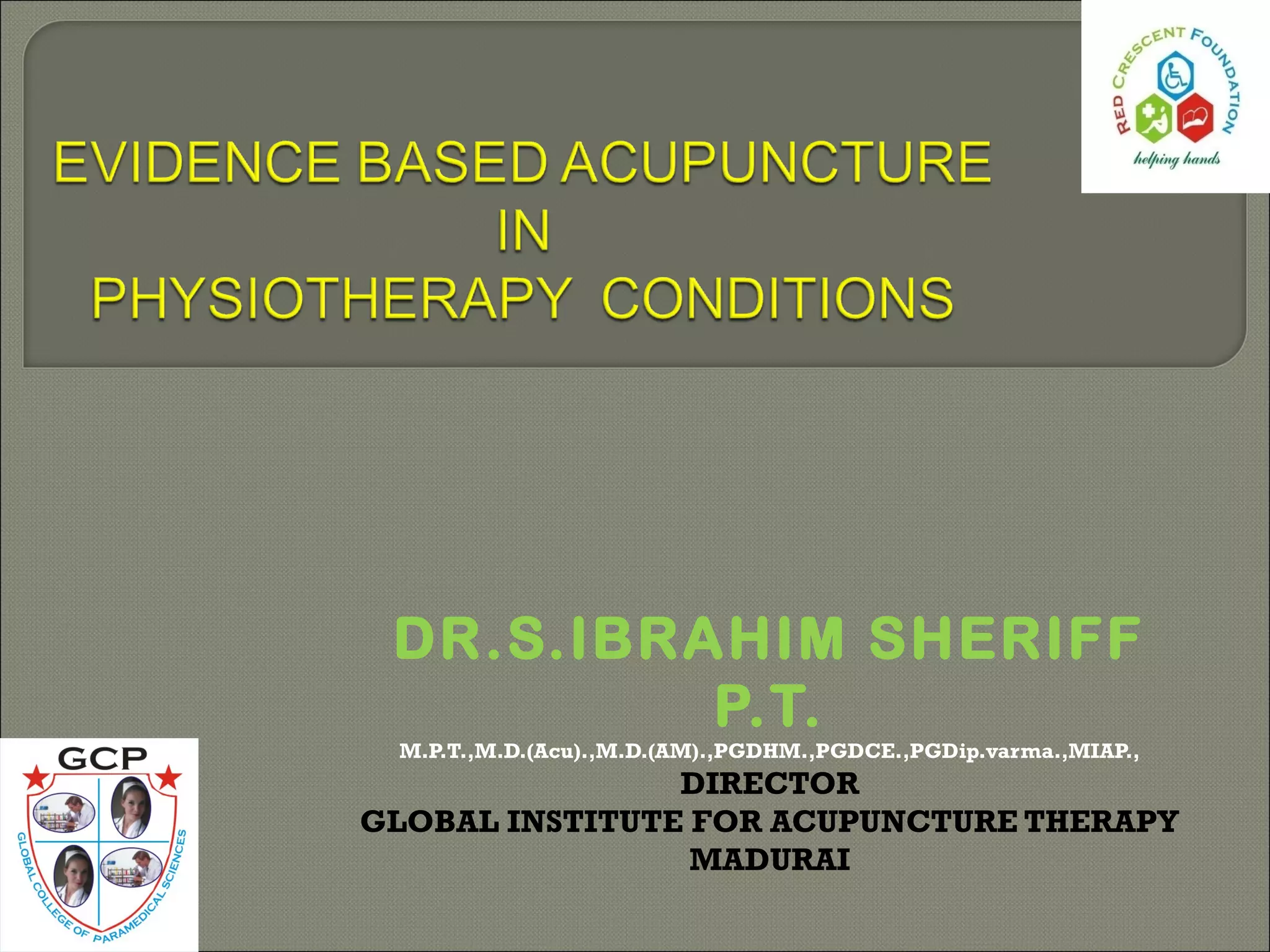 Evidence based acupuncture | PPT