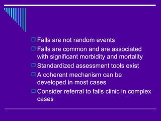 Evidence Based Approach To Falls 2008 | PPT