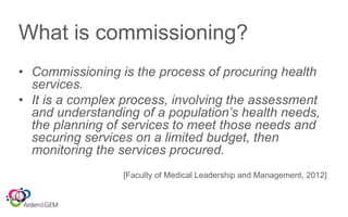 Evidence based commissioning - now and moving forward | PPT
