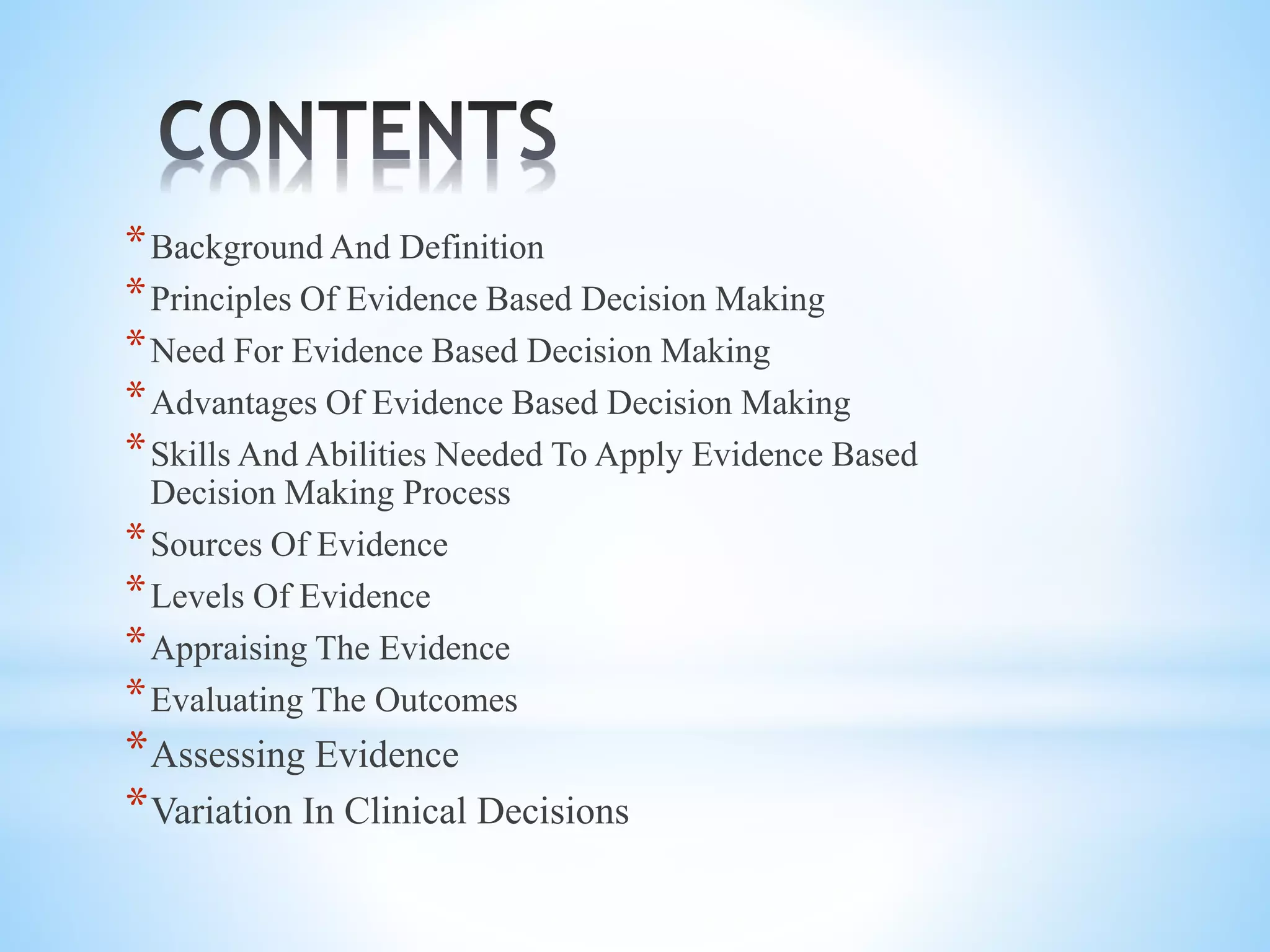 Evidence based decision making | PPTX