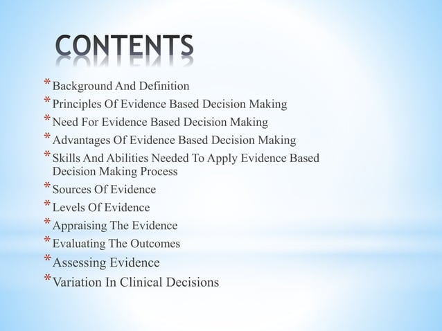 Evidence based decision making | PPTX