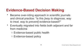 Course Overview | Evidence-Based Decision Making in Healthcare – Part 1 | Dr. Jay Varma | PPTX