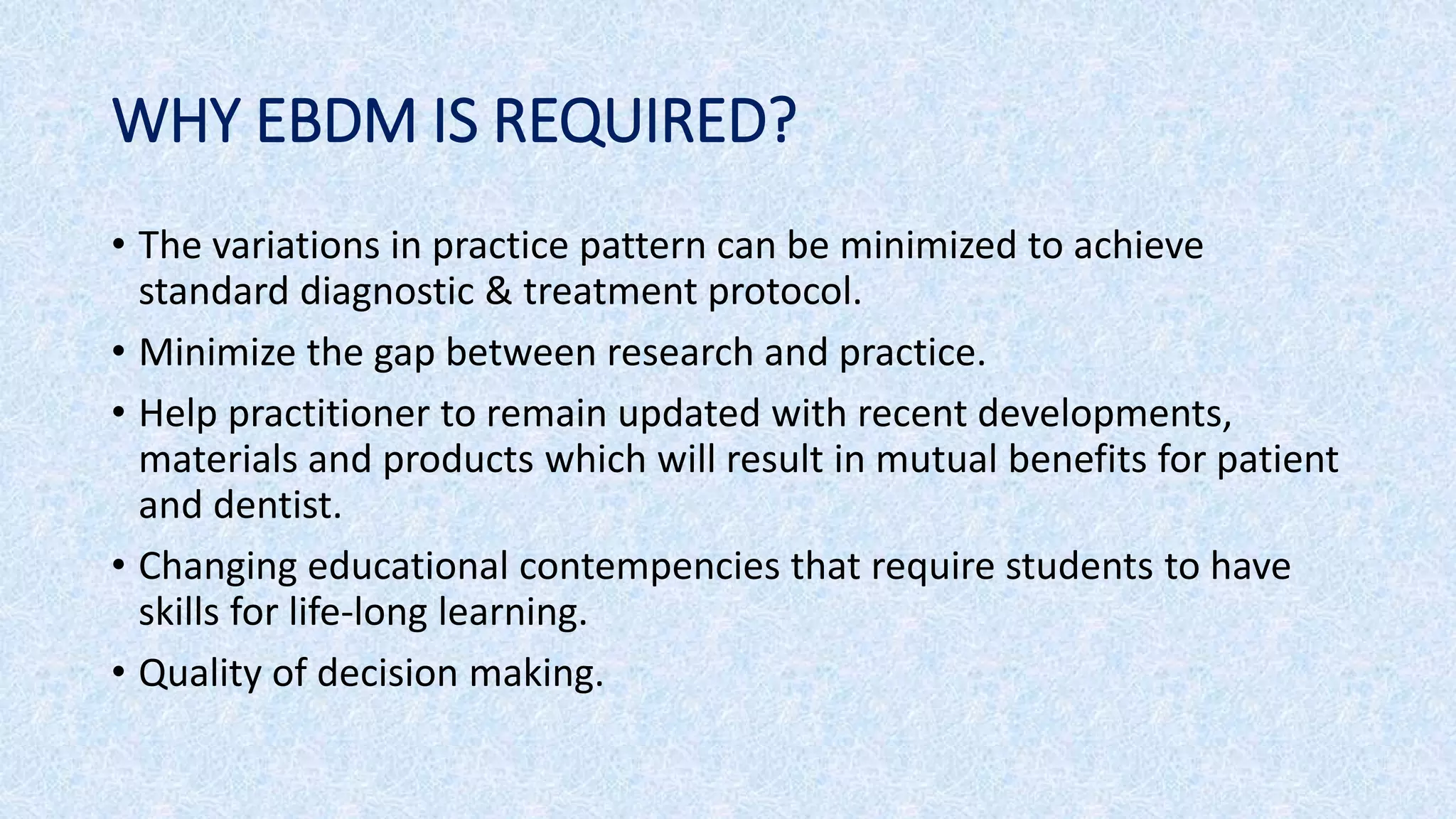 Evidence based decision making in periodontics | PPTX