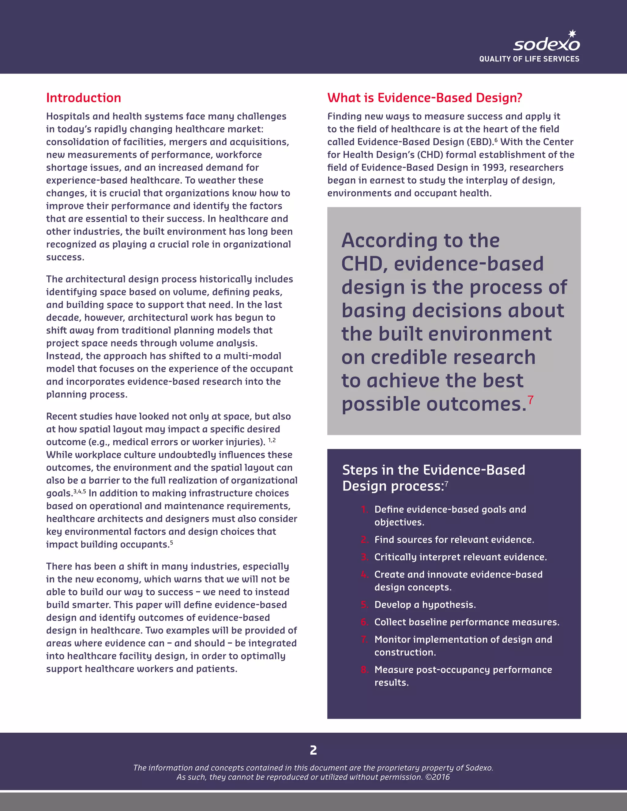 Evidence-based design: definition and application in the healthcare ...