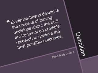 Evidence-Based Design for Healthcare Facilities | PDF
