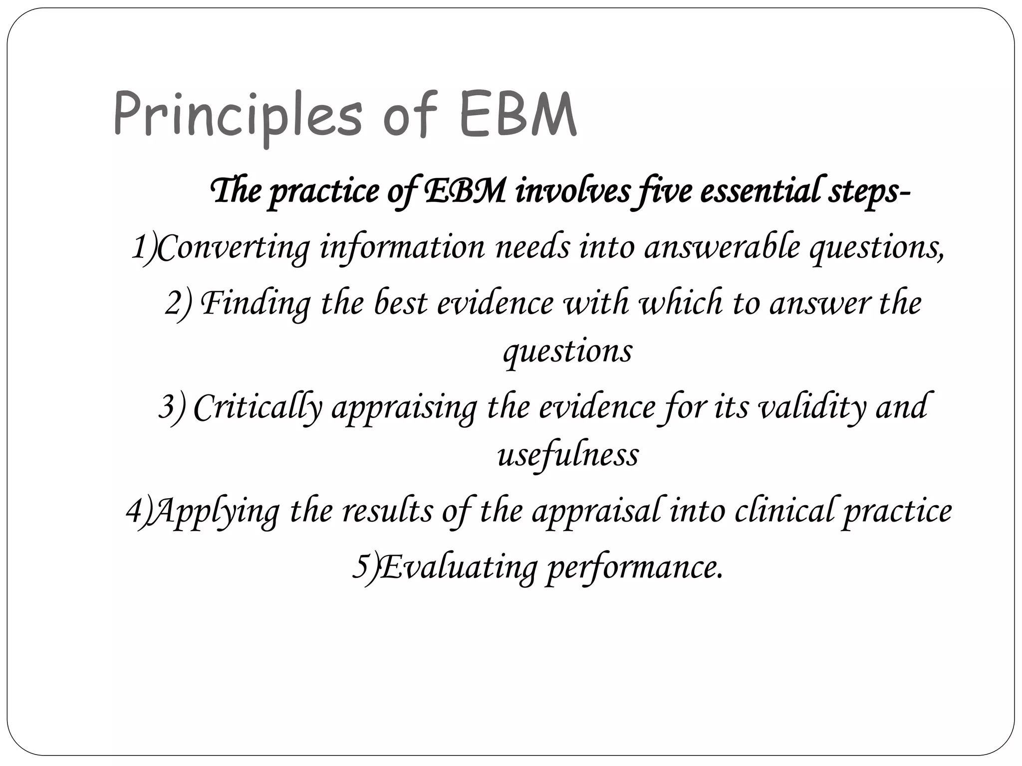 Evidence based medicine | PPTX