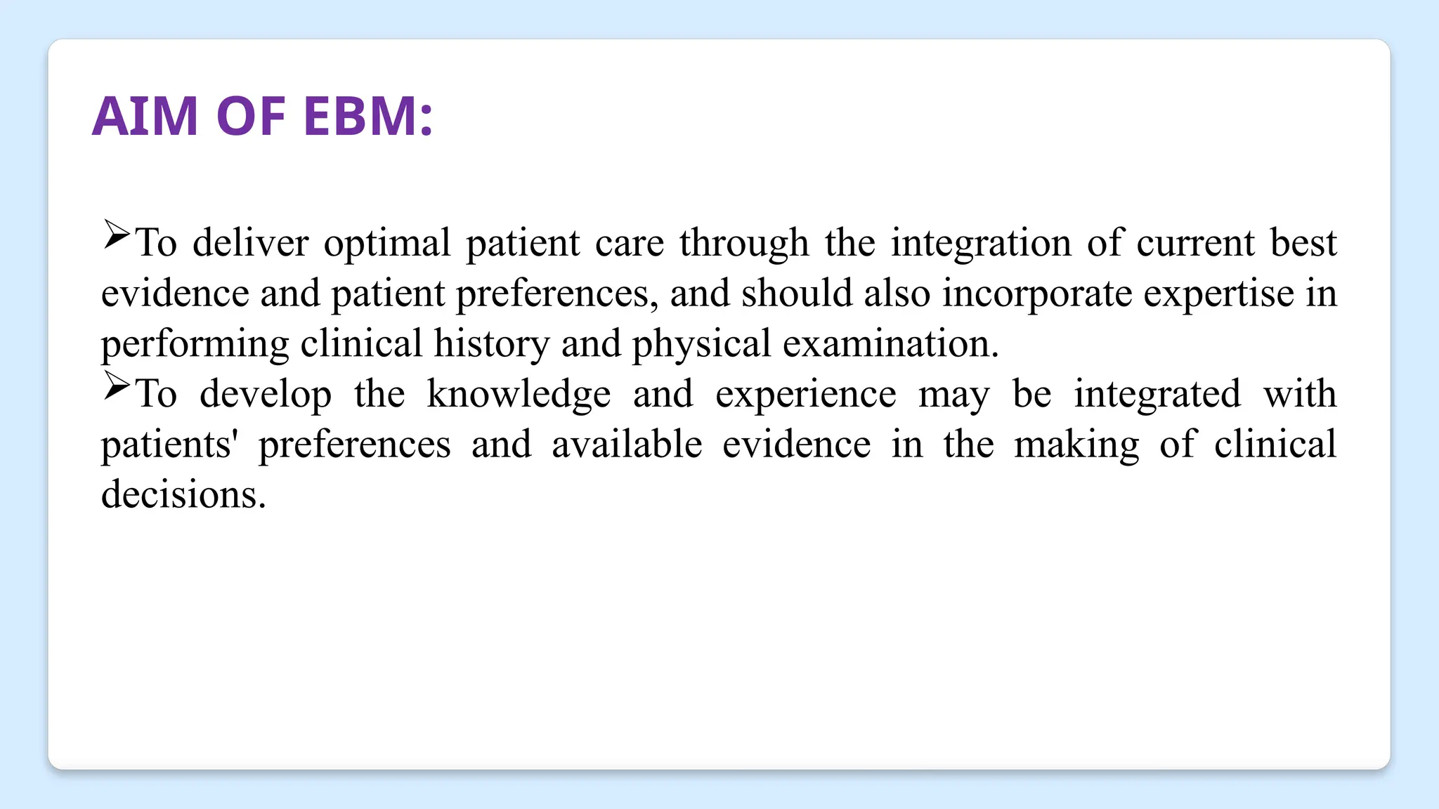 Evidence Based Medicine Ebm Pptx
