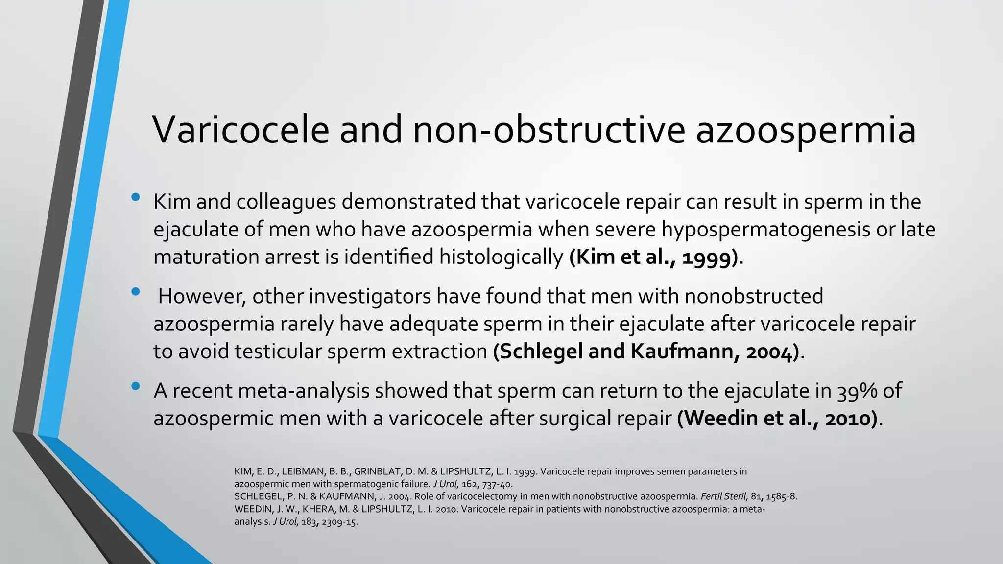 Evidence based medicine in management of varicocele 2015 | PPT