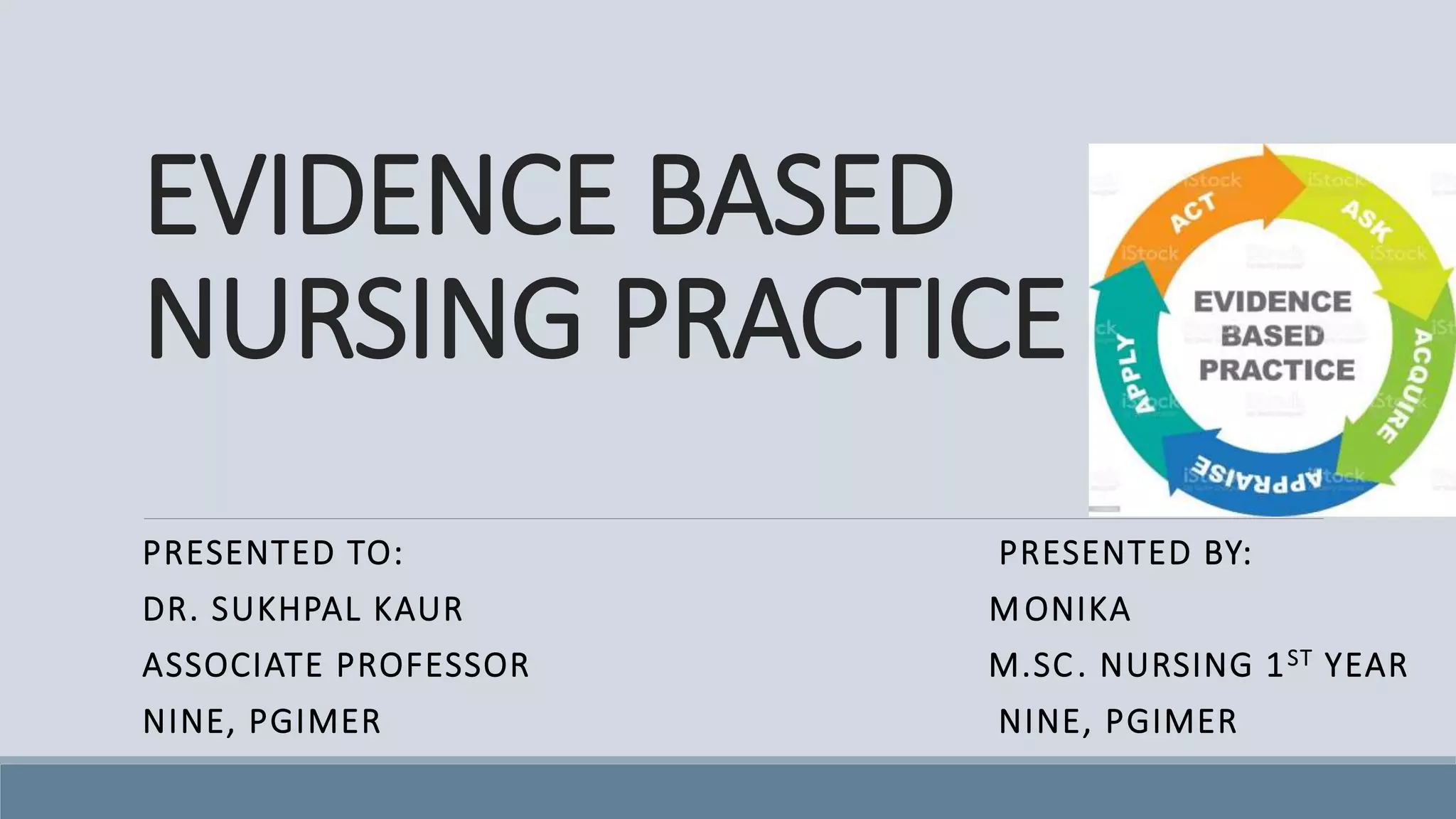 EVIDENCE BASED NURSING PRACTICE | PPTX