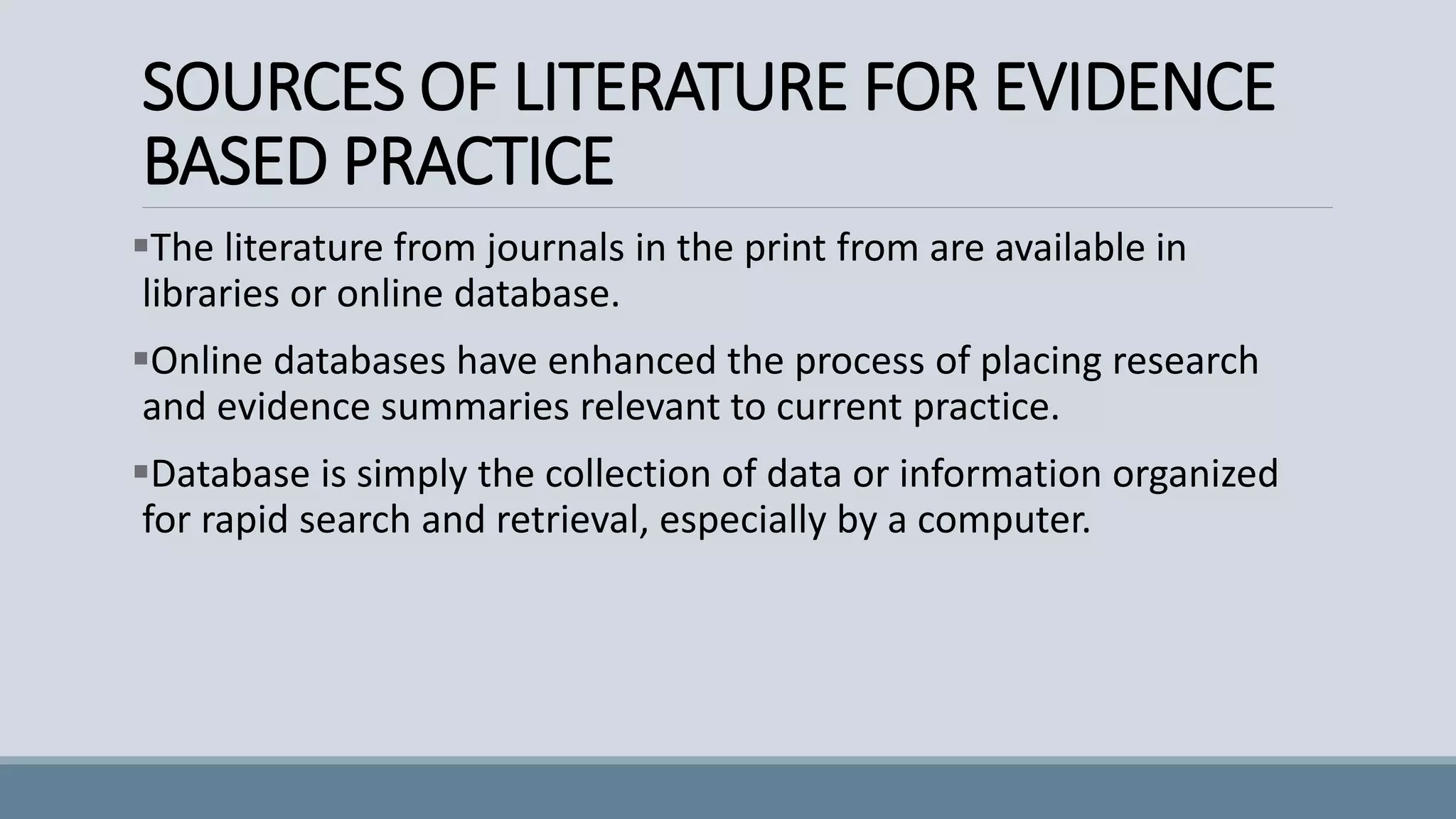 EVIDENCE BASED NURSING PRACTICE | PPTX