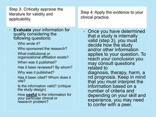 Evidence based nursing resources | PPTX