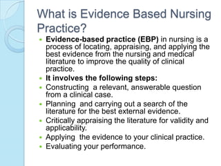 Evidence based nursing resources | PPTX