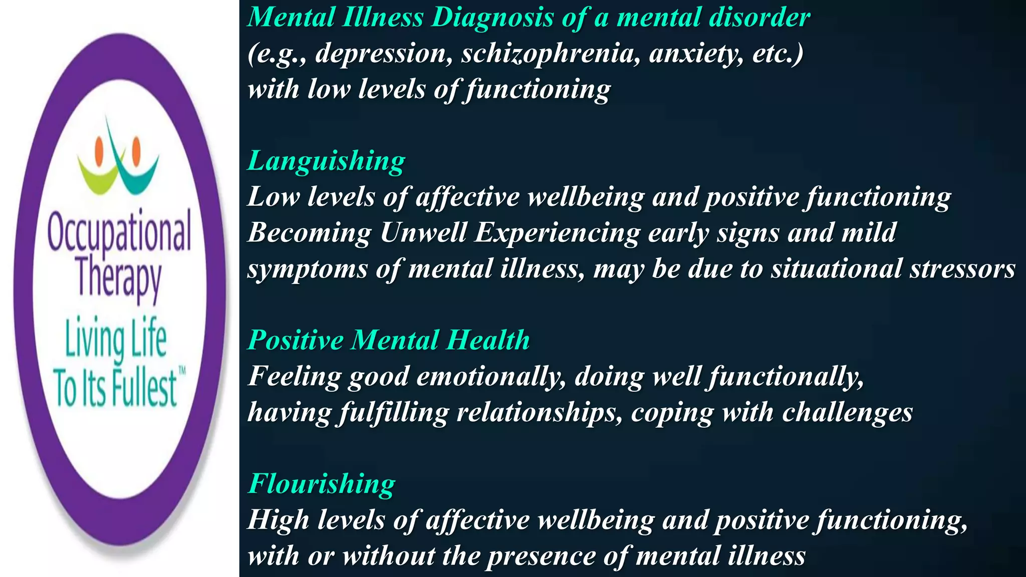 Evidence-based occupational therapy interventions in mental health | PPTX
