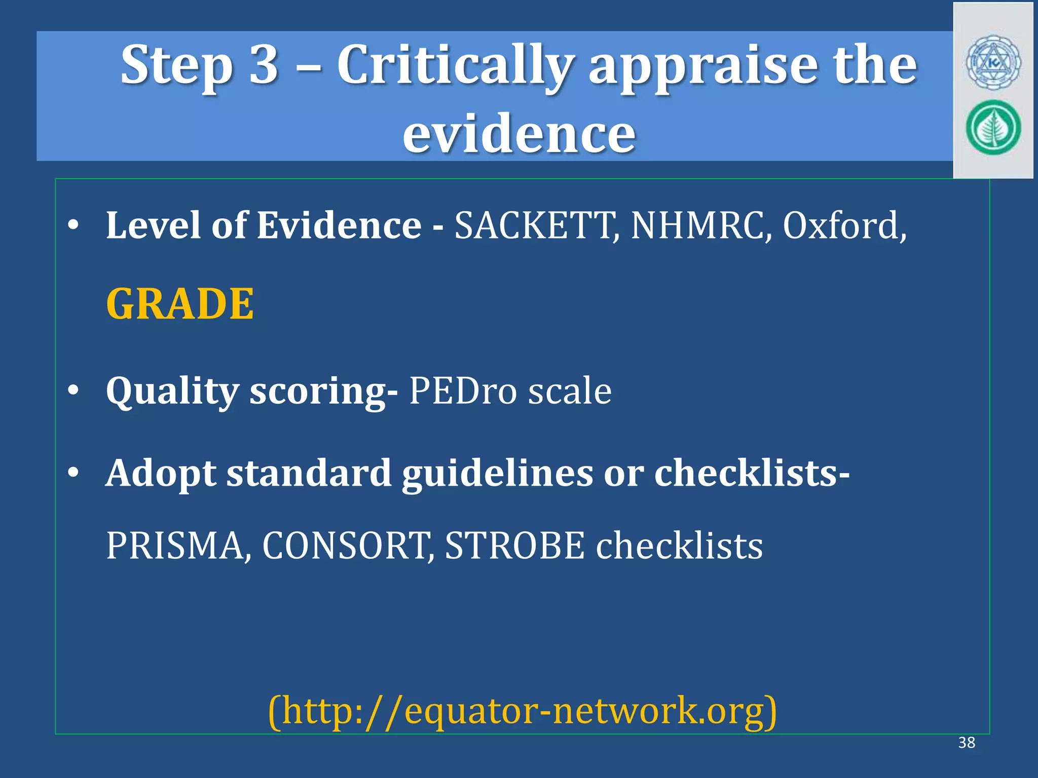 Evidence based practice (EBP) in physiotherapy | PPTX