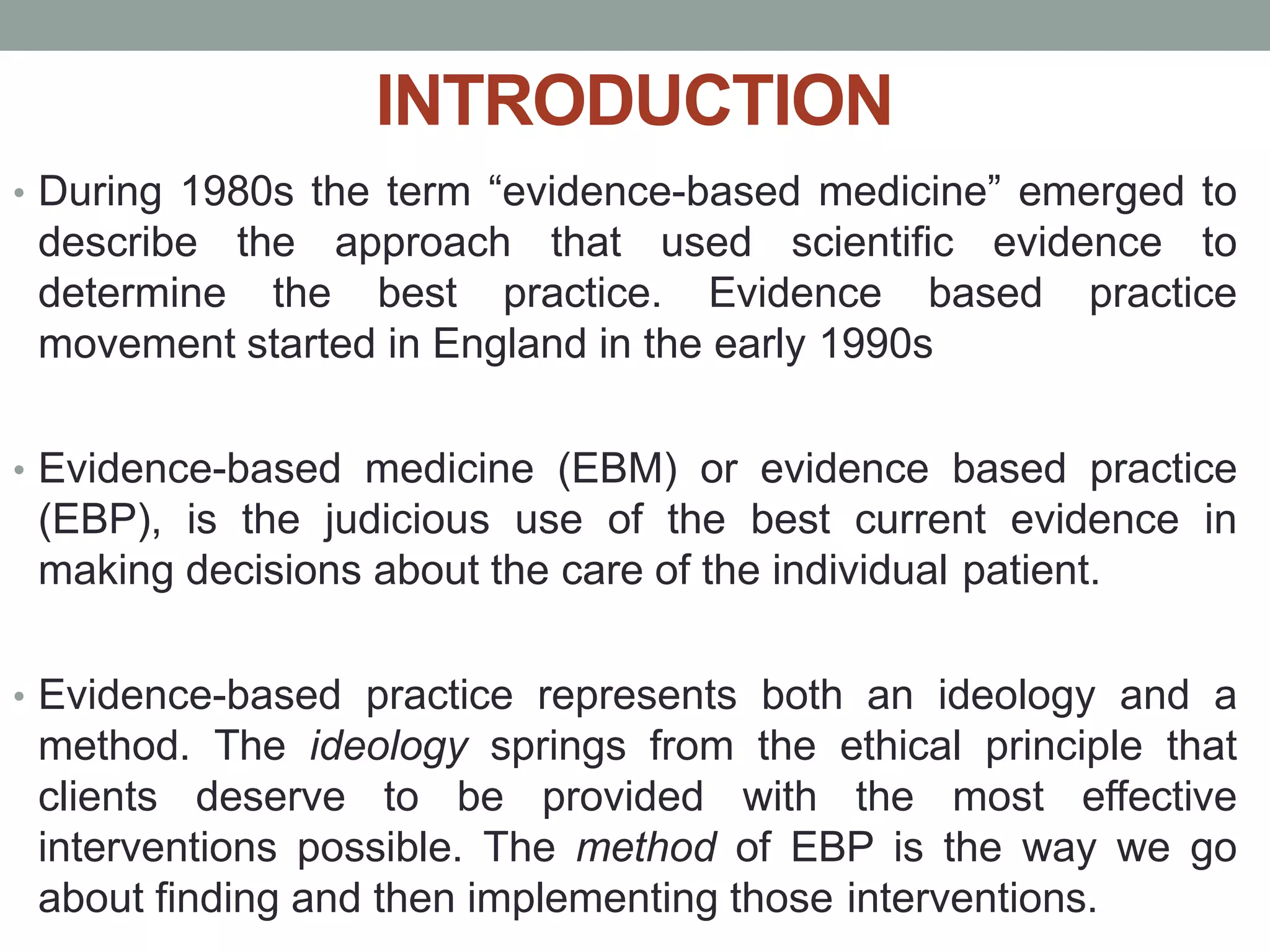 Evidence based practice | PPTX
