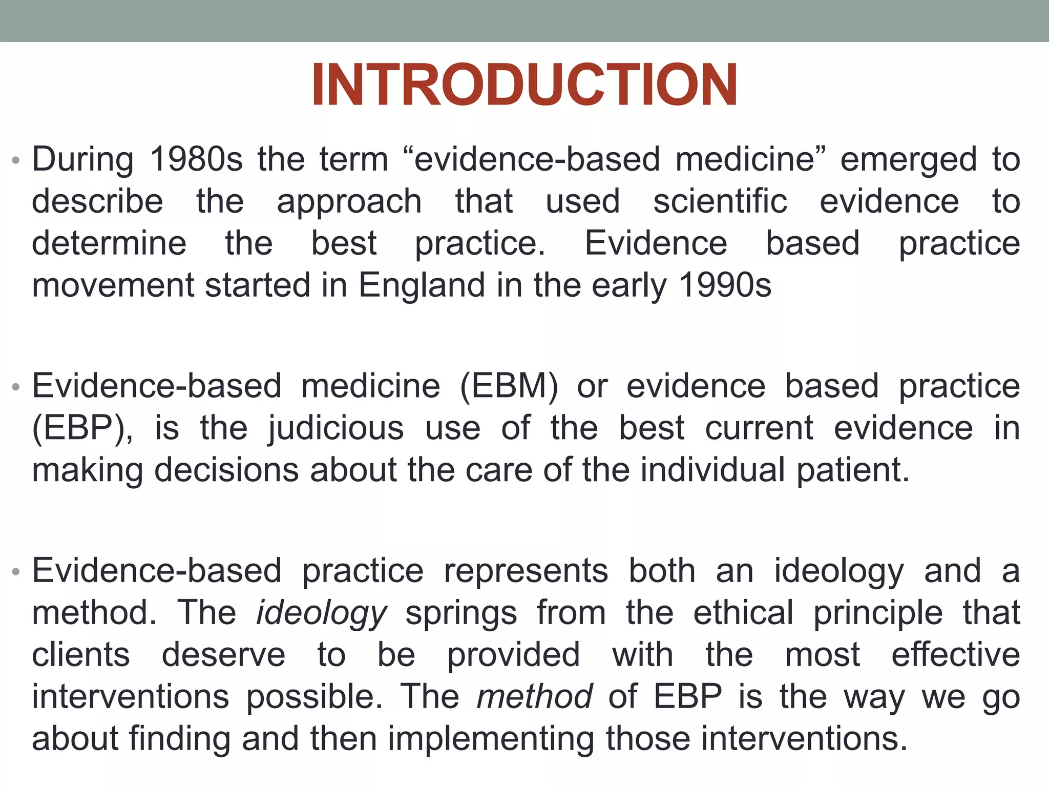 Evidence based practice | PPTX