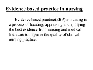 Evidence based practice | PPTX