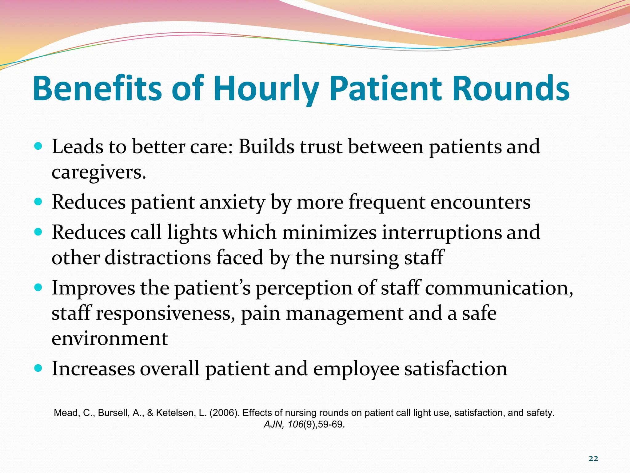 Evidence based practice hourly rounds power point better | PPTX