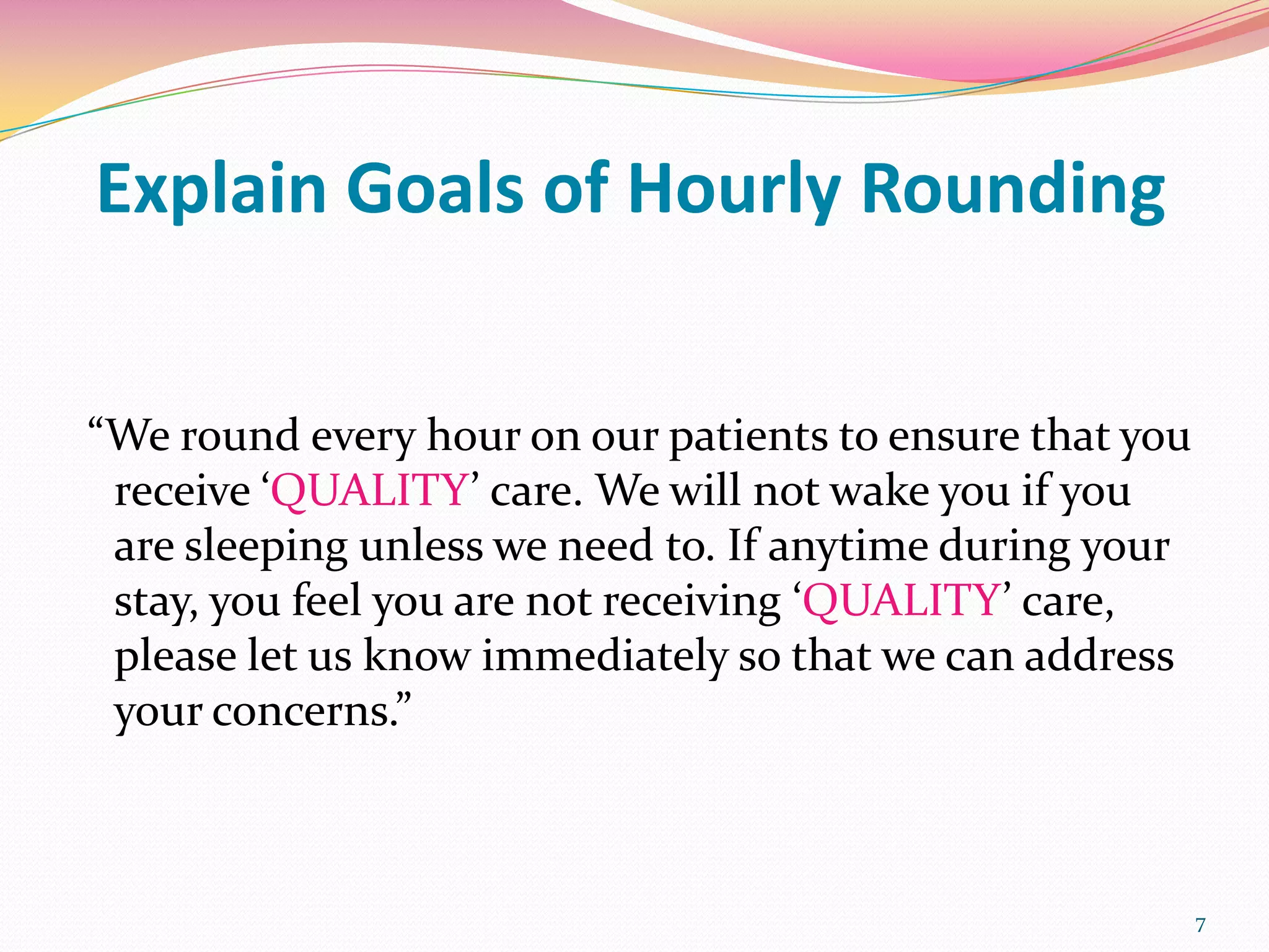 Evidence based practice hourly rounds power point better | PPTX