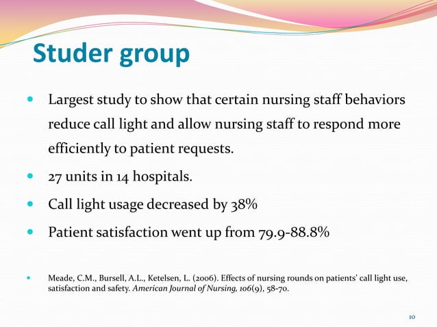 Evidence based practice hourly rounds power point better | PPTX