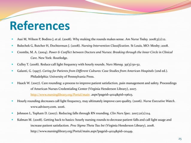 Evidence based practice hourly rounds power point better | PPTX