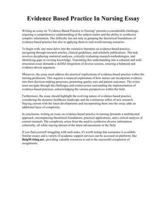 Evidence Based Practice In Nursing Essay.pdf