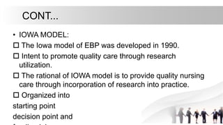 Evidence based practice model | PPTX | Healthcare Industry | Industries