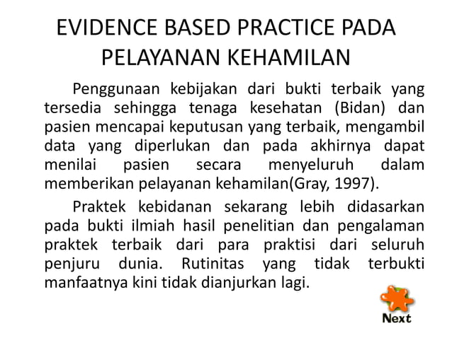 EVIDENCE BASED PRACTICE PADA PELAYANAN KEHAMILAN.ppt
