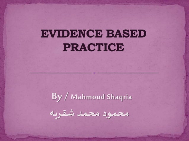 Evidence based practice power | PPT