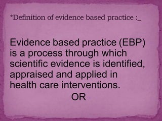 Evidence based practice power | PPTX