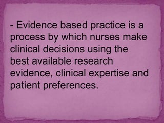Evidence based practice power | PPT