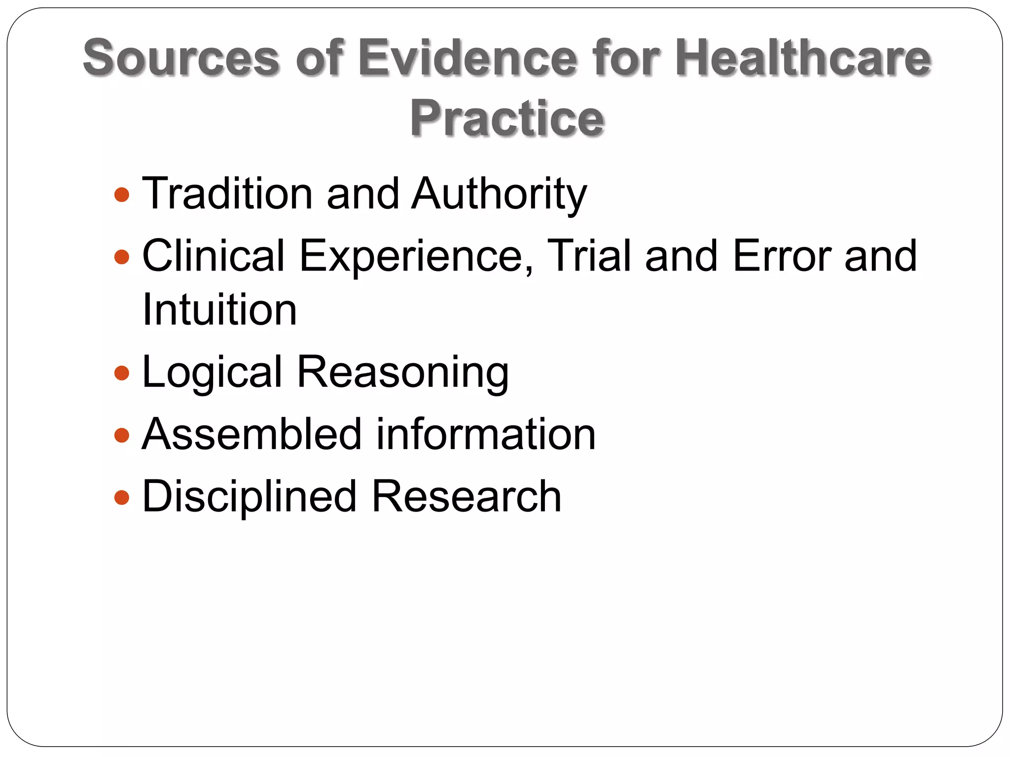 Evidence based pratice at ibn sina hospital | PPT