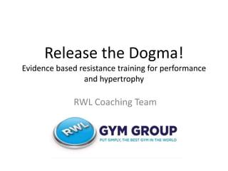 Evidence based resistance training recommendations | PPTX