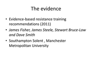 Evidence based resistance training recommendations | PPTX