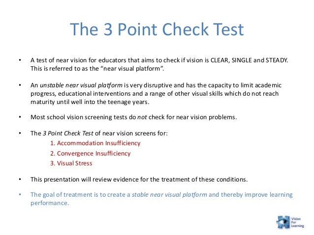 Evidence base for the treatment of problems found on the 3 Point Chec…