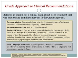 Evidenced Based Practice (EVP): GRADE Approach to Evidenced Based ...